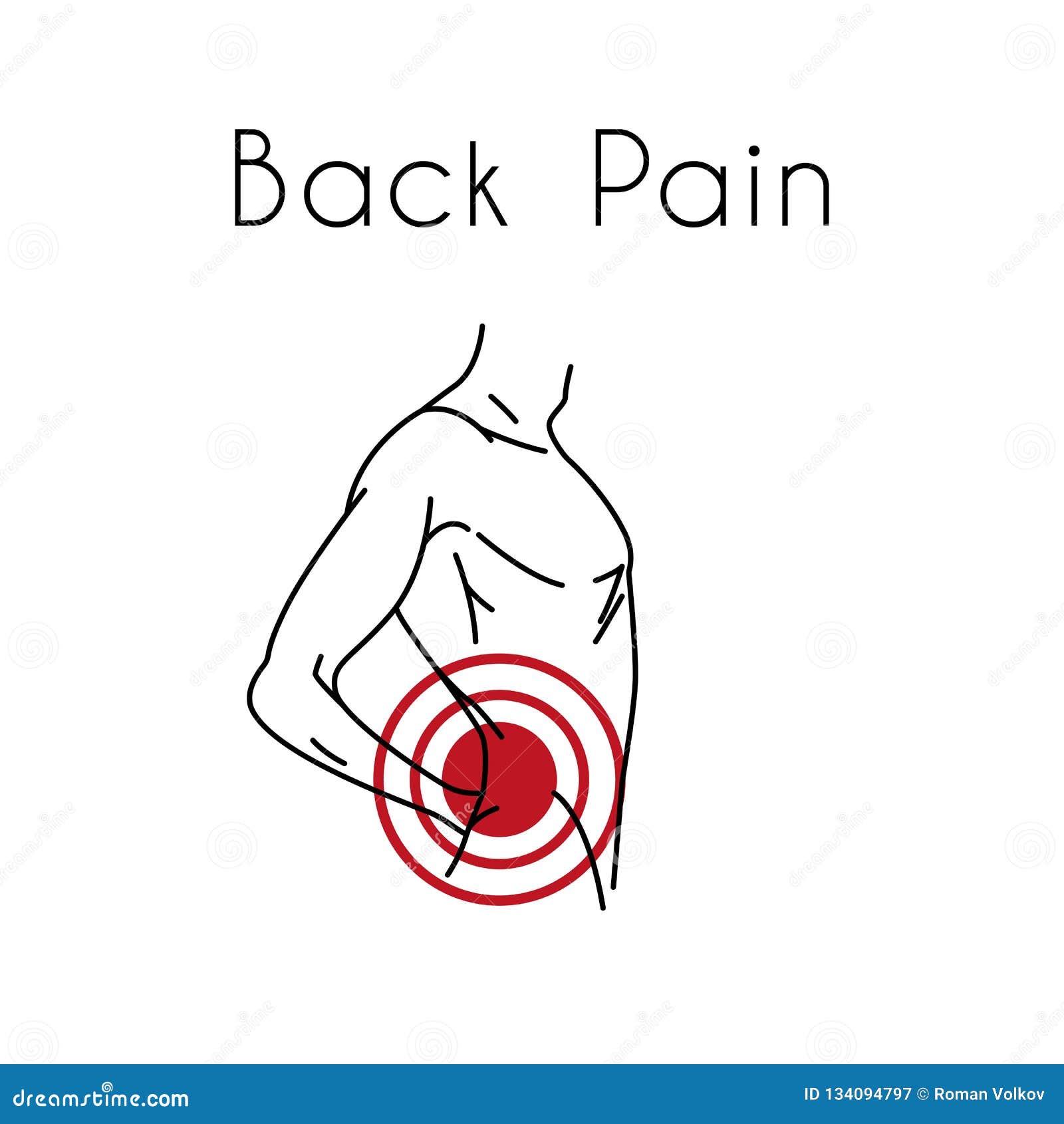 Back Pain Vector Illustration with Man Stock Vector - Illustration of ...