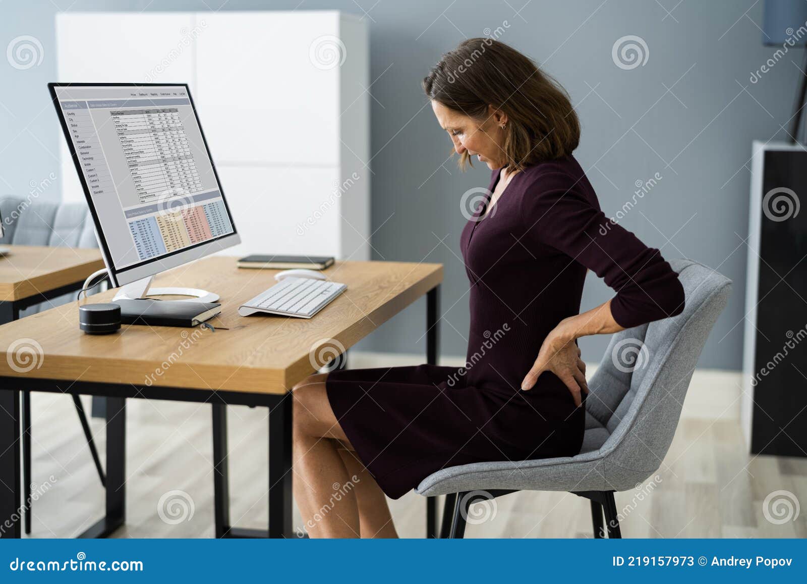 Back Pain at Work stock image. Image of public, ergonomics - 219157973