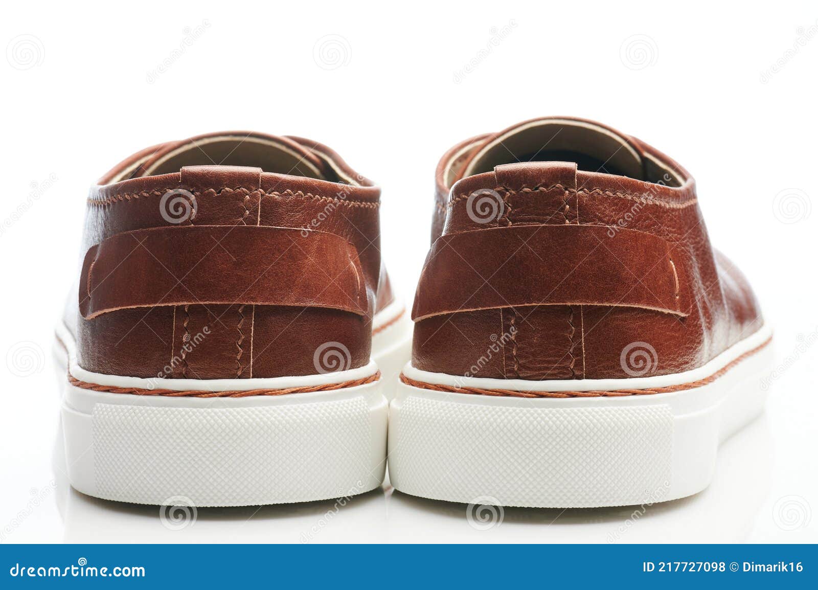 Back of Pair Brown Leather Shoes Stock Photo - Image of shine, shin ...