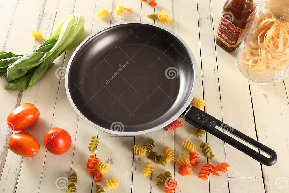 Back pan over wood stock image. Image of preparation - 39826299