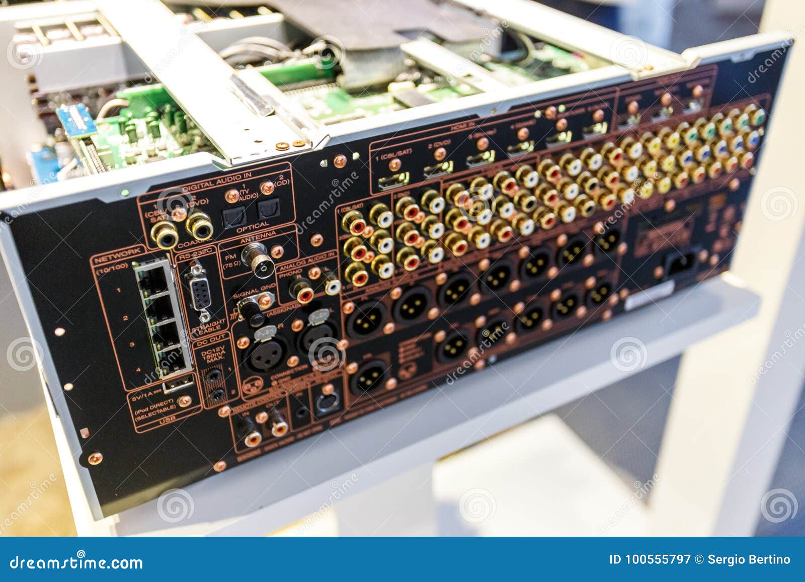 Back Panel of Audio Amplifier Editorial Photography - Image of open ...