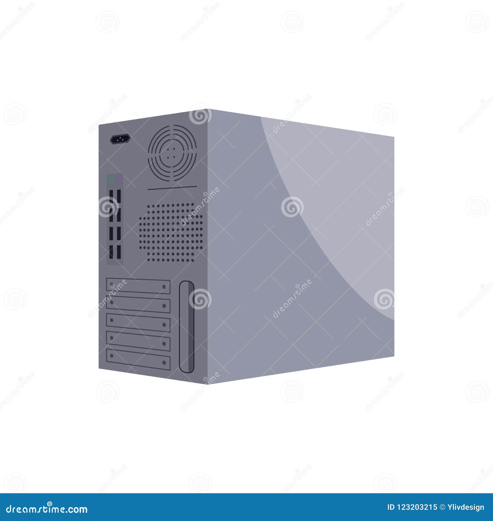 Back Panel of Central Processing Unit Icon Stock Illustration ...