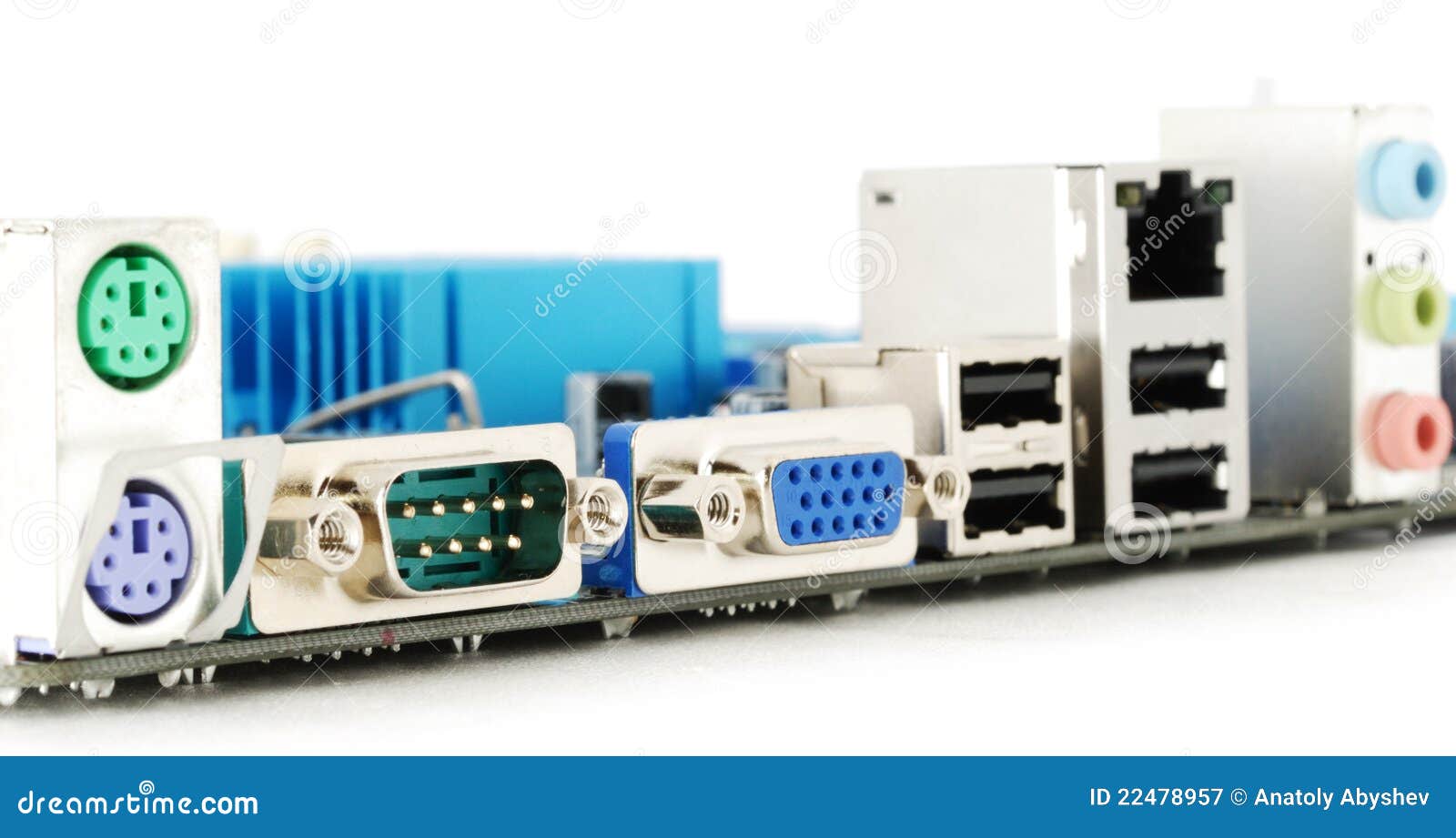 Back Panel Computer Motheboard Stock Image - Image of back, electric ...