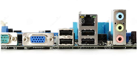 Back Panel Computer Motheboard Stock Image - Image of equipment ...