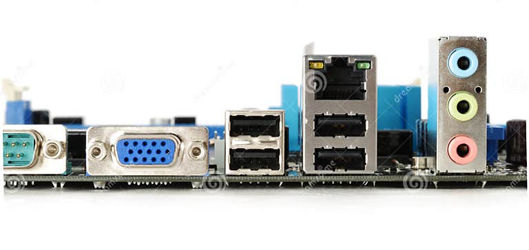 Back Panel Computer Motheboard Stock Image - Image of equipment ...