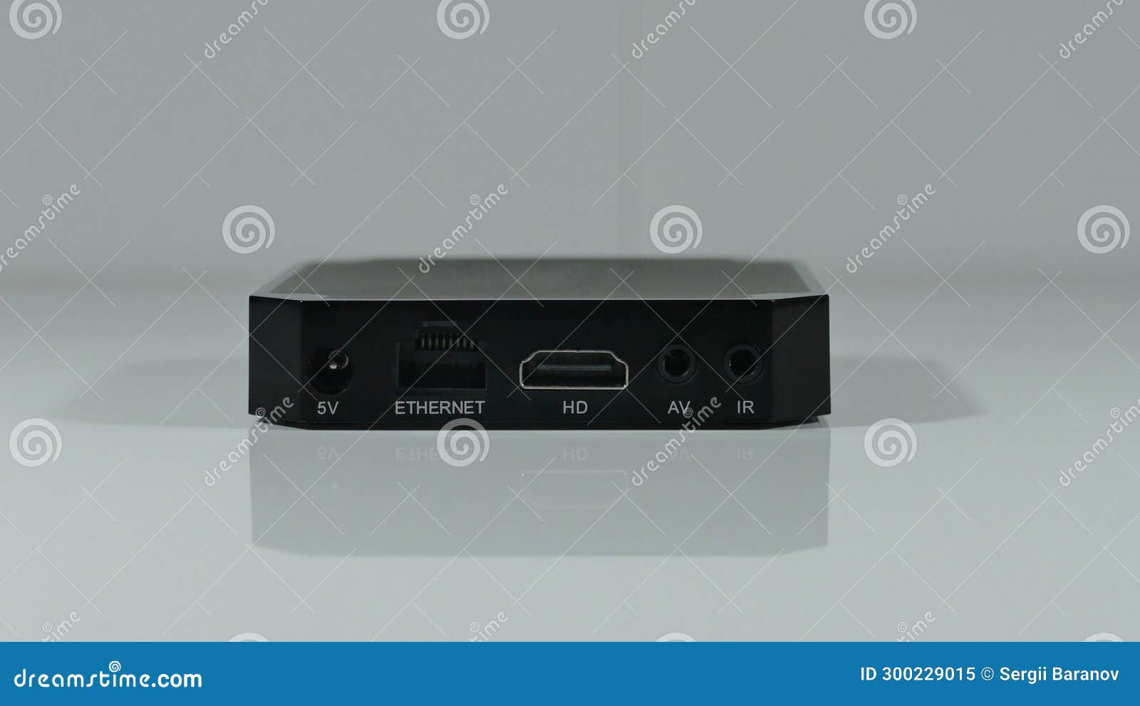 The Back Panel of a Set Top Box with Different Connectors and Slots for ...