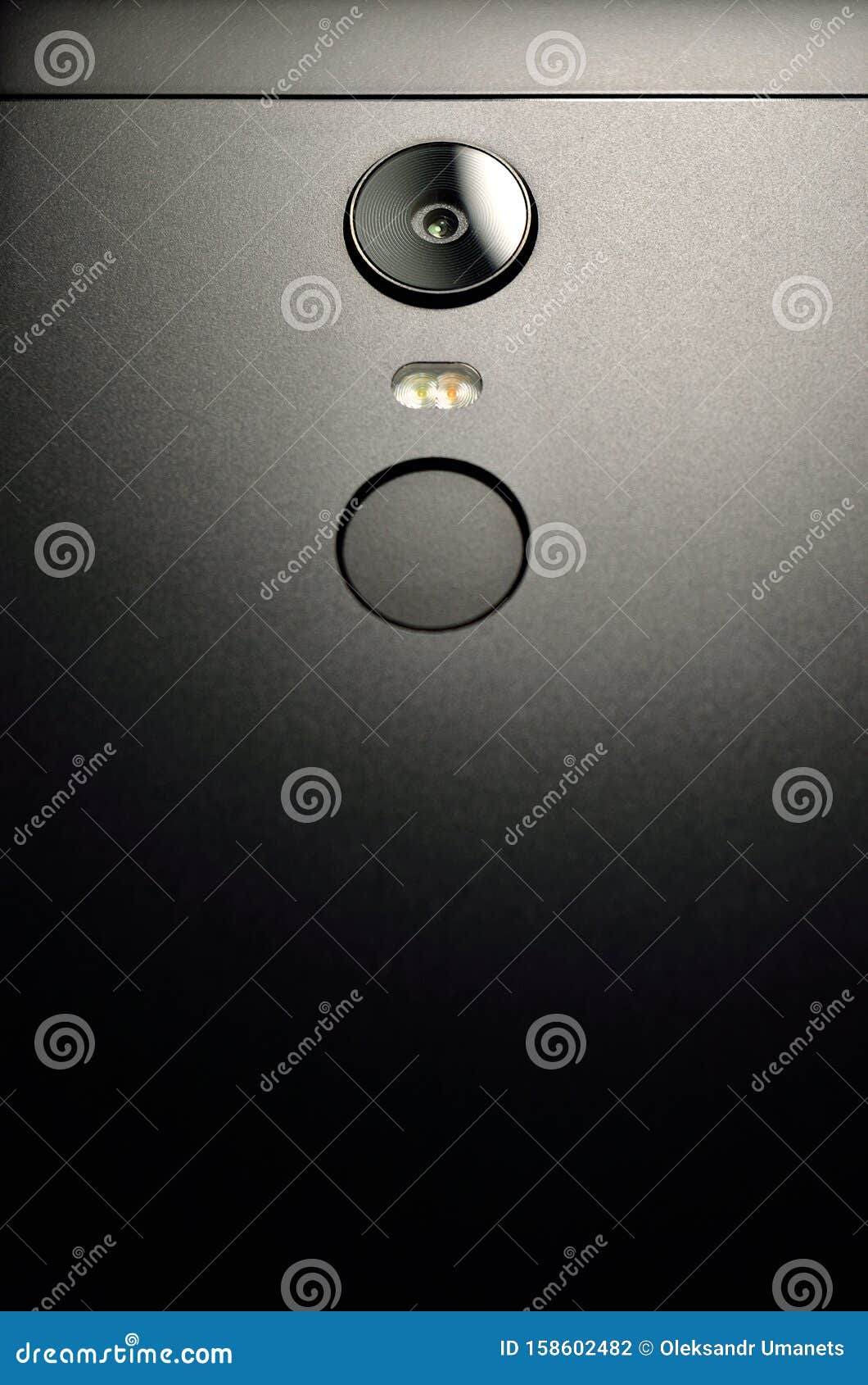 Back Panel and Smartphone Camera in the Dark, Close Up Stock Photo ...