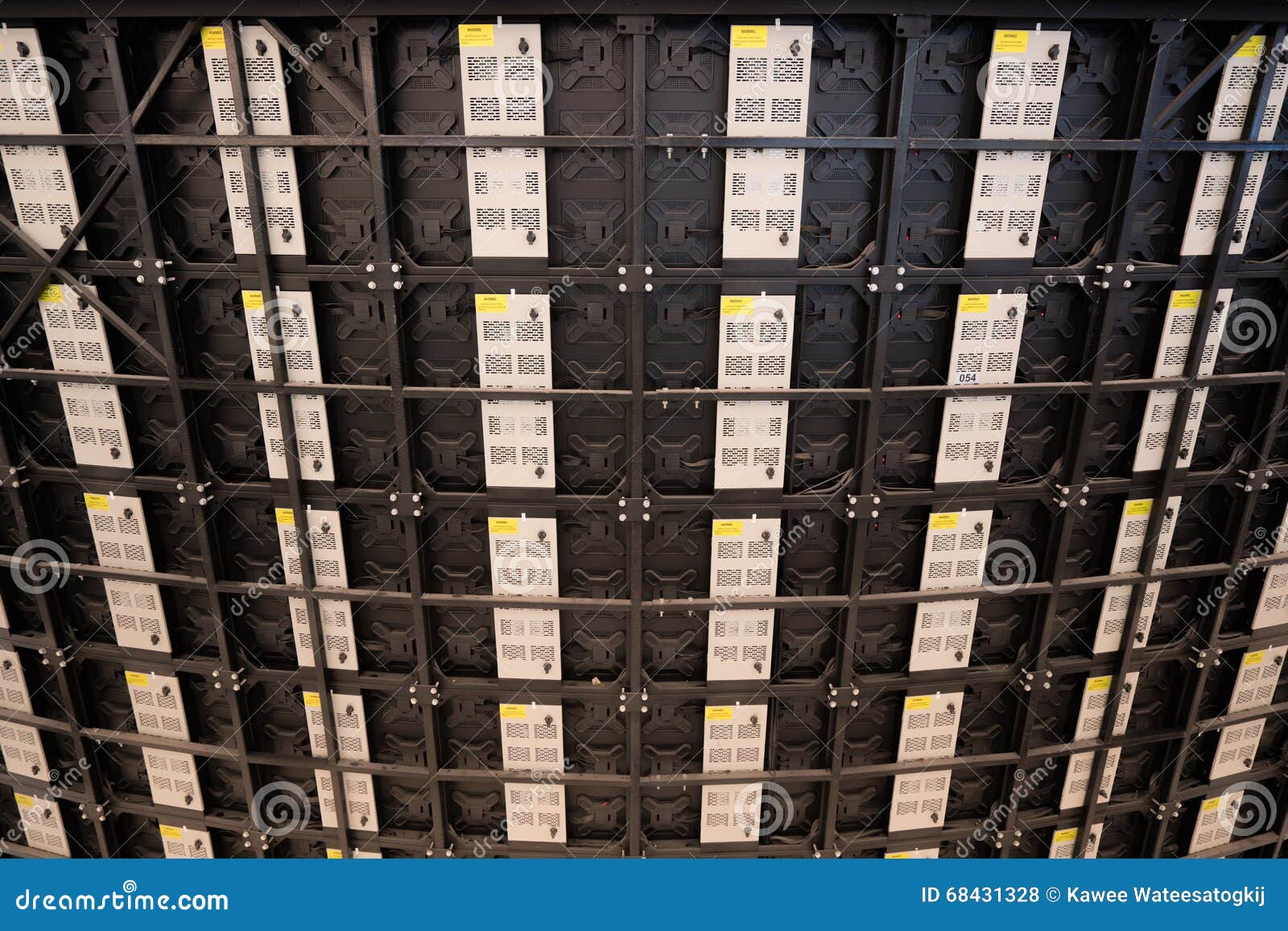 Back Panels of Large Multimedia Multiple Tv Screens Stock Photo - Image ...