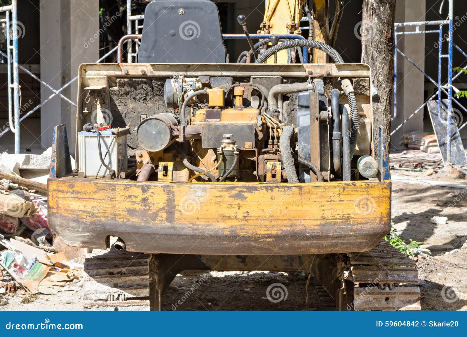 Back Part of Caterpillar Tractor Stock Photo - Image of roll, industry ...