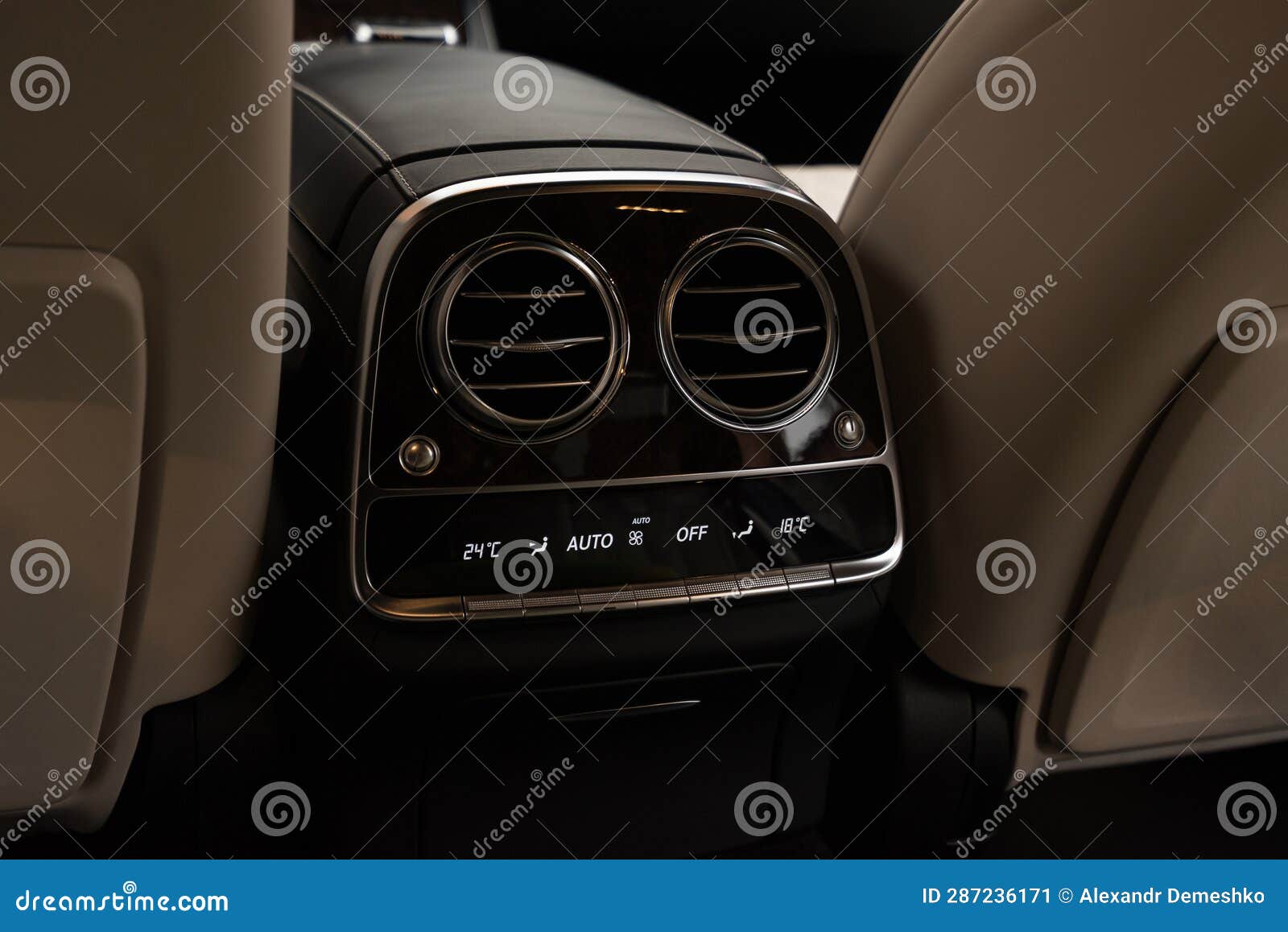 Back Passenger Climate Control Panel. Car Interior Detail. Stock Image ...