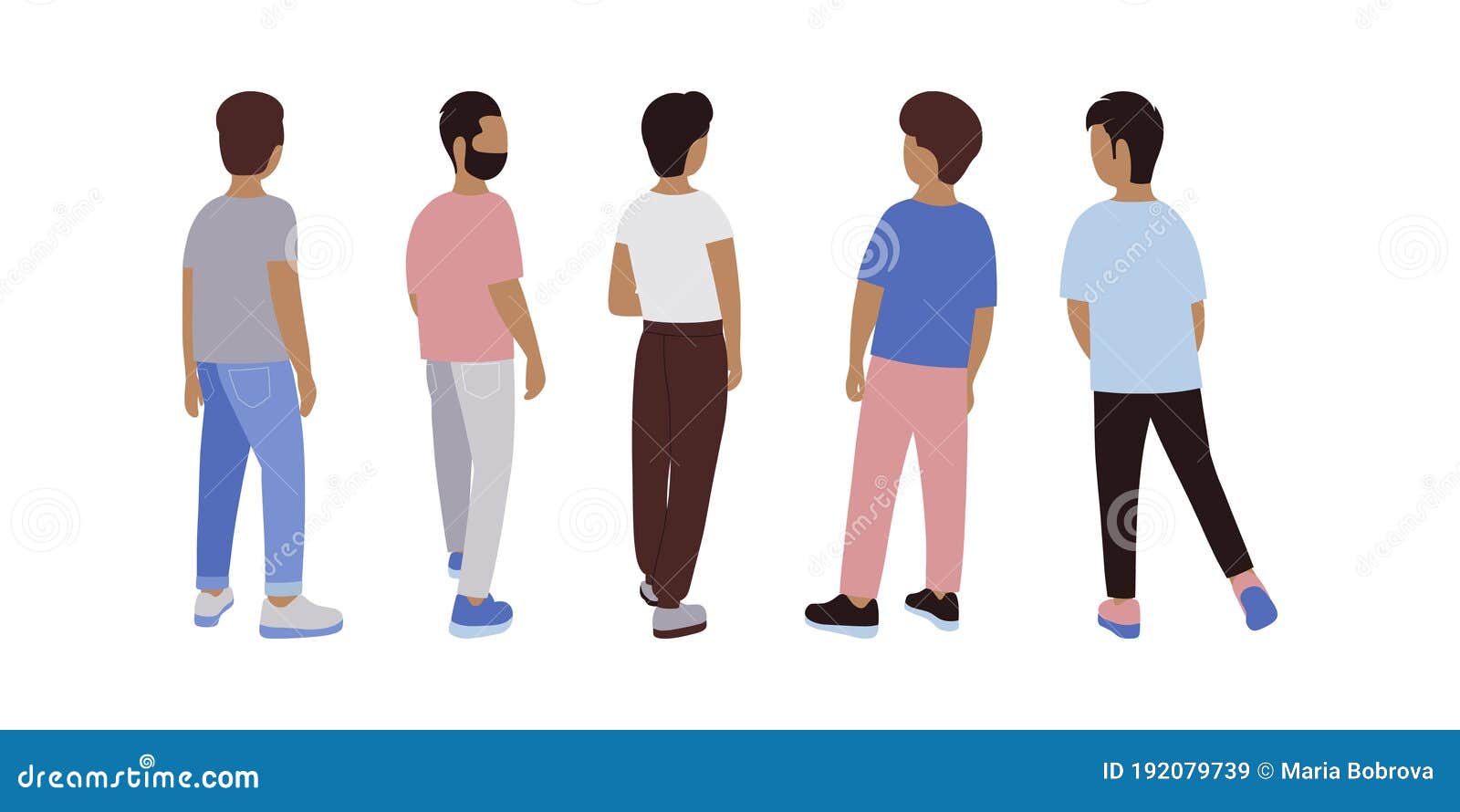 Back People stock vector. Illustration of people, fashion - 192079739