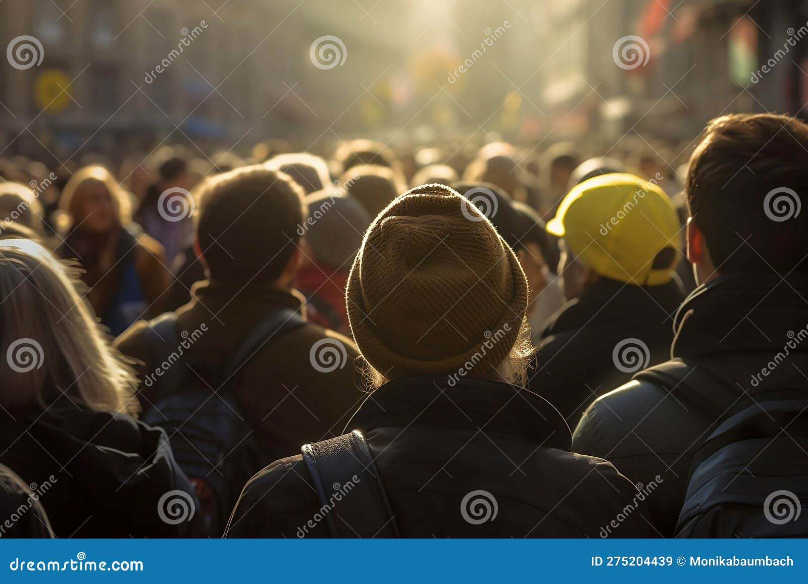 Back of People in Large Crowd. Generative AI Stock Illustration ...