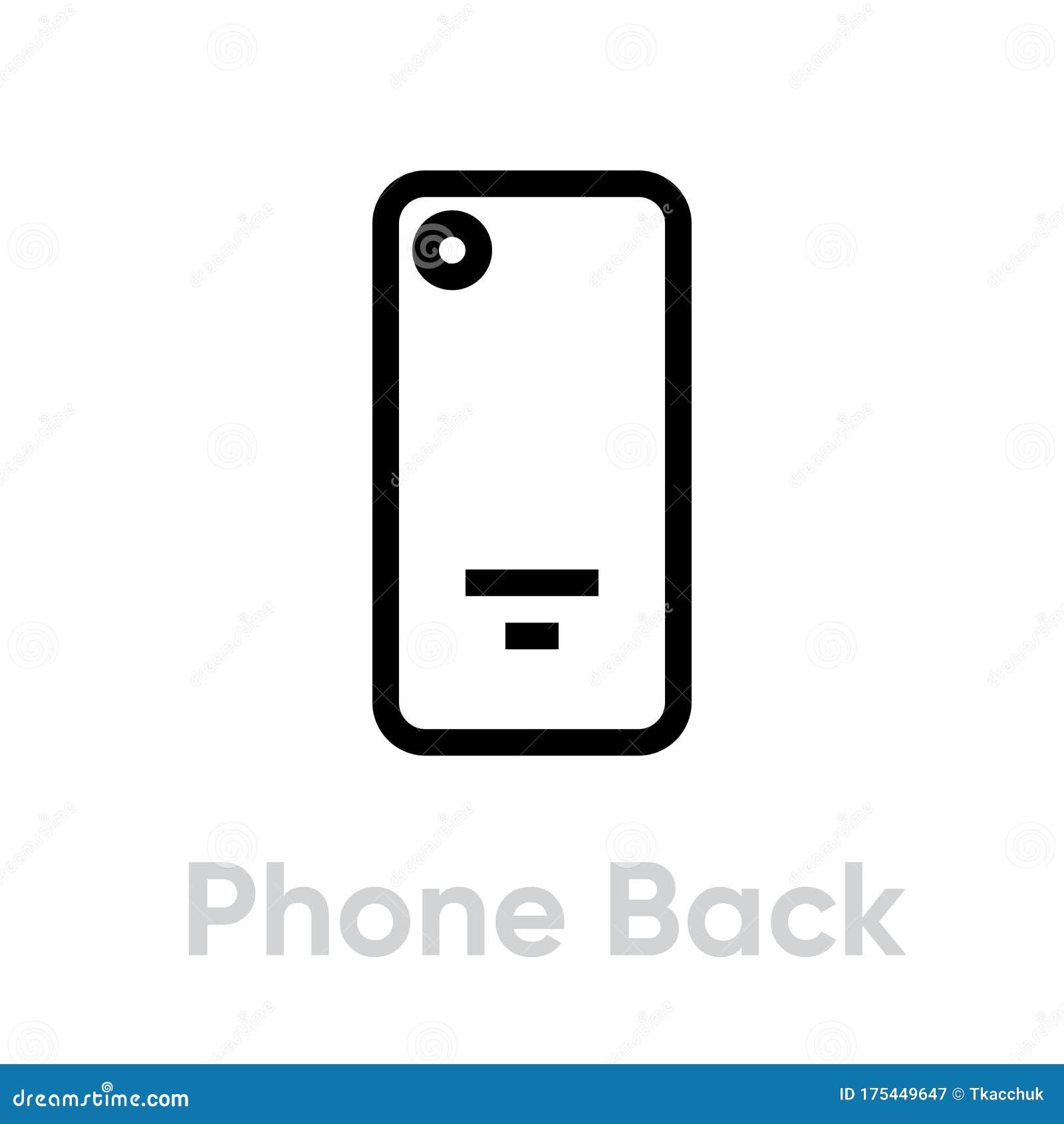 Back Phone Icon. Editable Line Vector Stock Vector - Illustration of ...