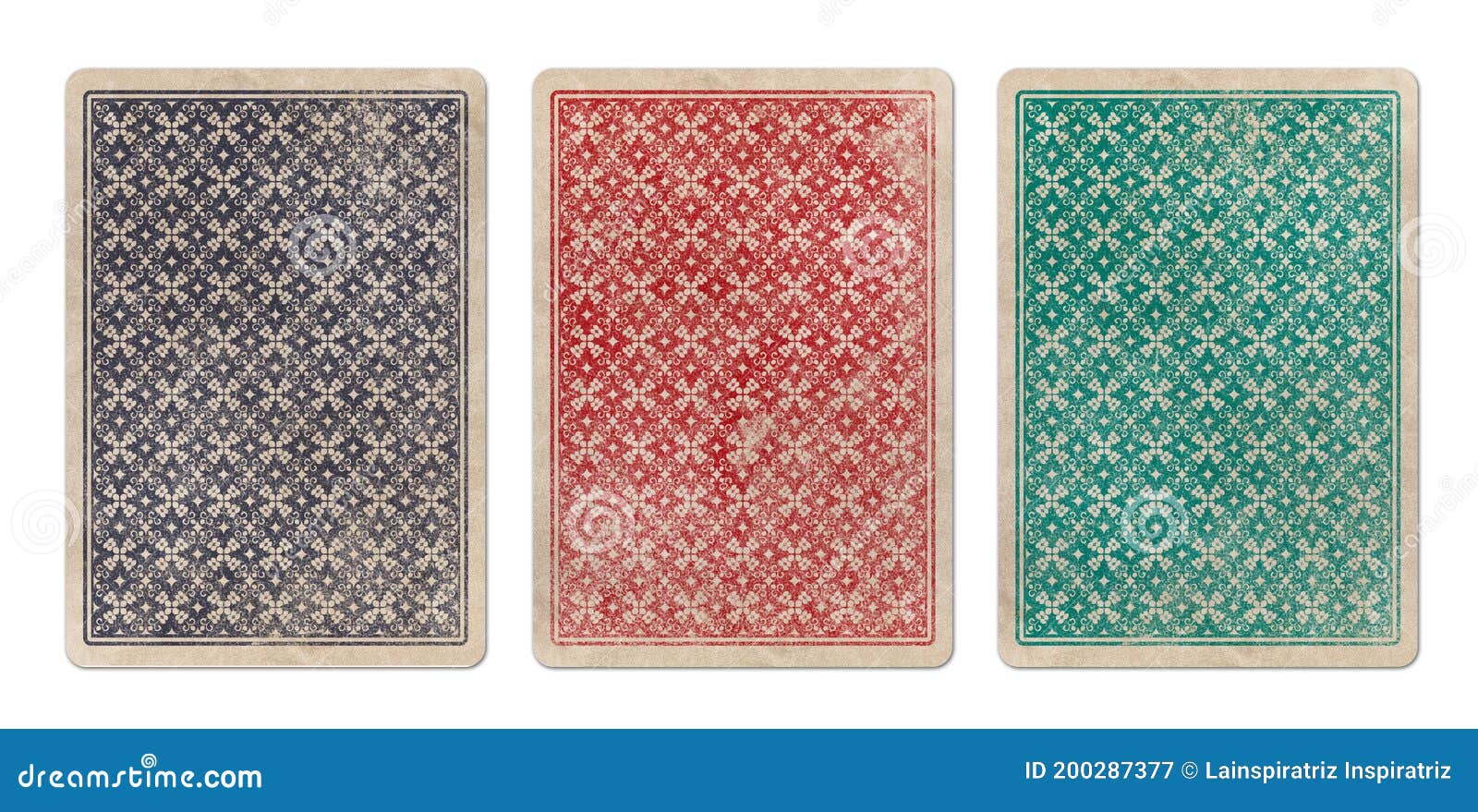 Back of Playing Cards on Aged Vintage Style Background, Isolated on ...