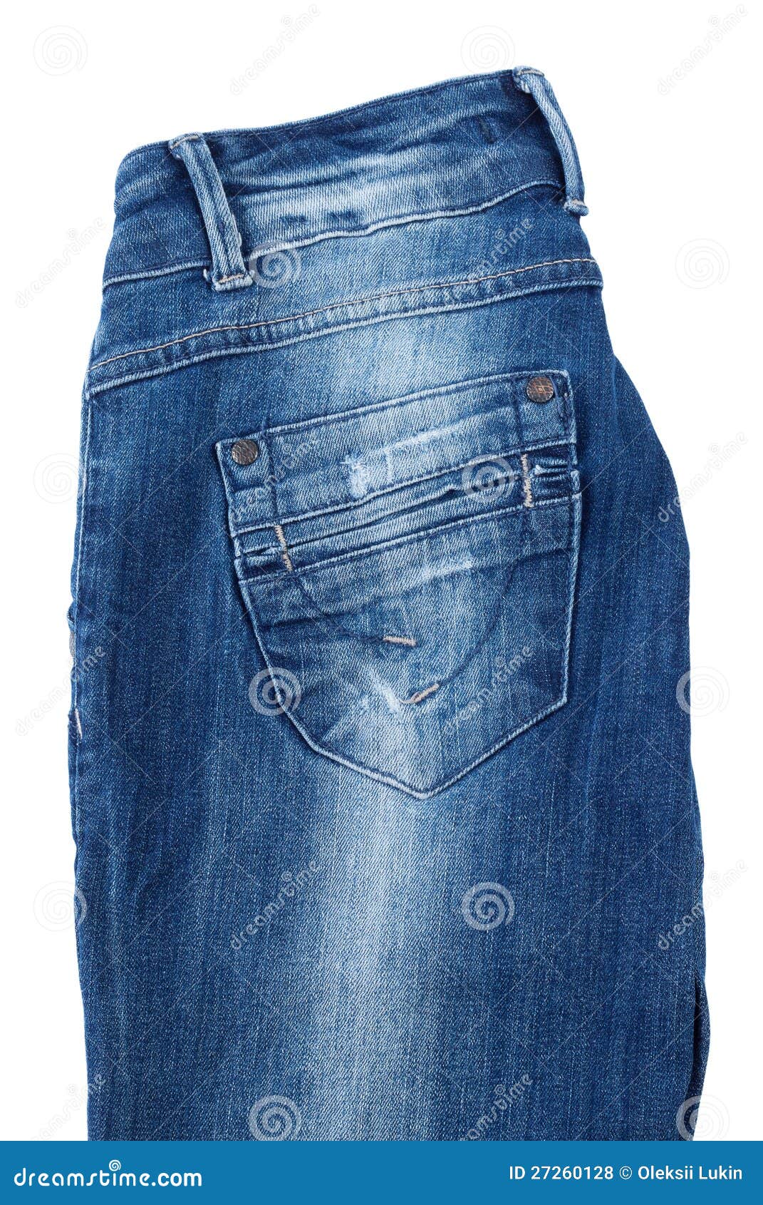 Back pocket of blue jeans stock photo. Image of isolated - 27260128