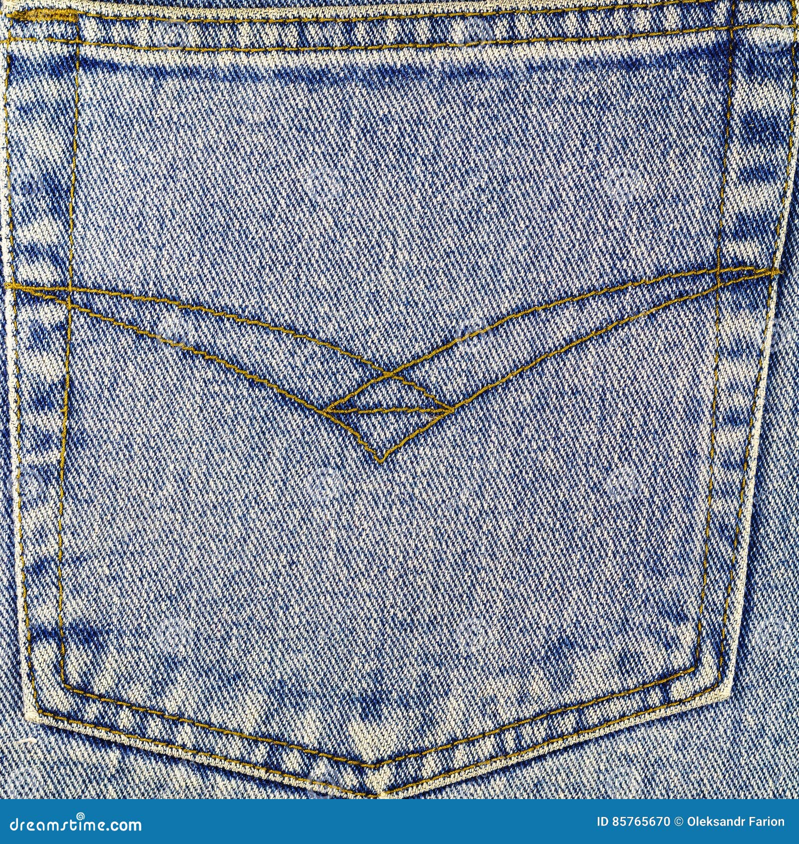 Back Pocket of Blue Jeans, Denim Texture Background. Stock Photo ...