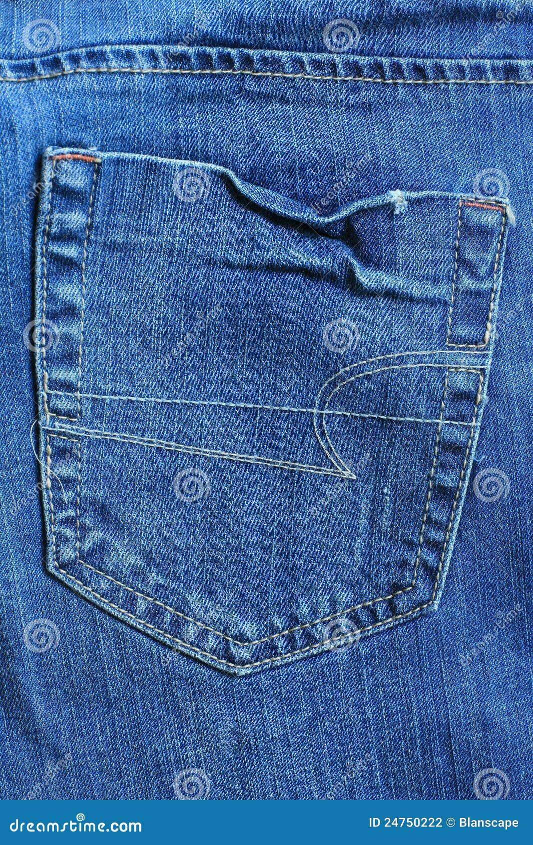 Back Pocket of Female Blue Jeans Stock Photo - Image of pocket, closeup ...