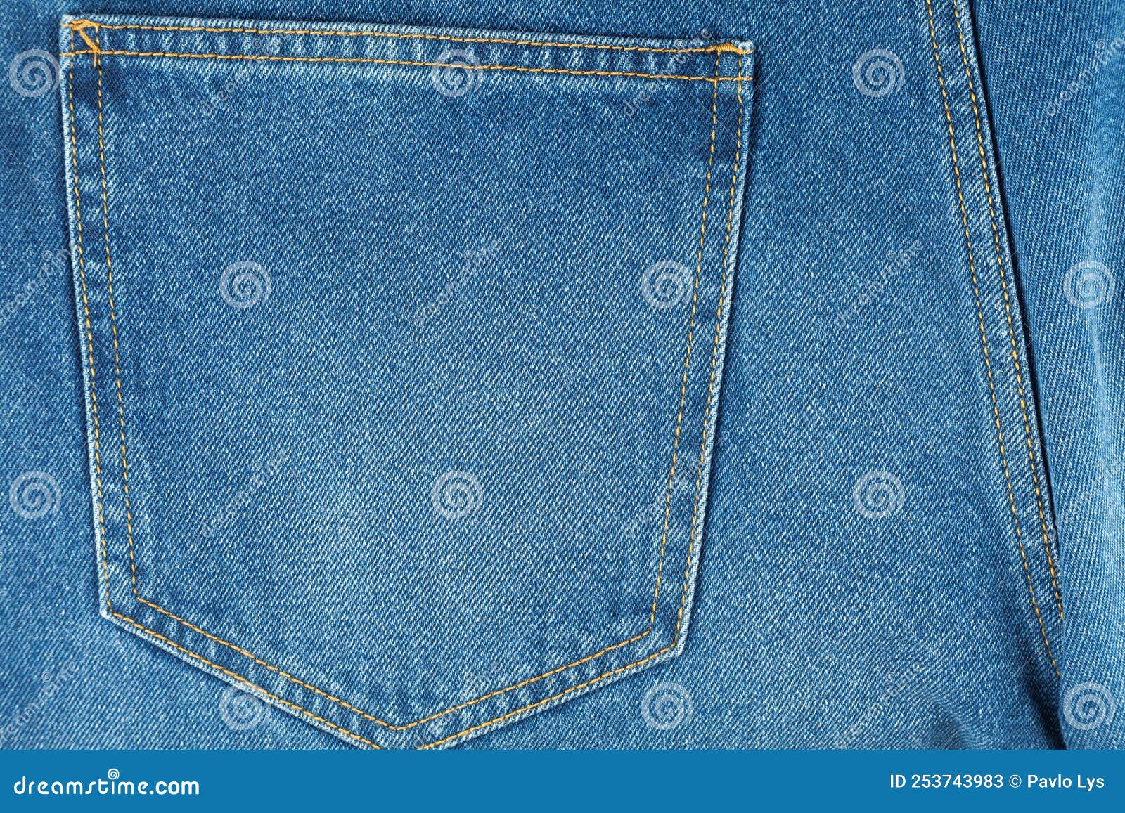 The back pocket of jeans stock image. Image of denim - 253743983