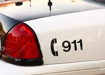 Back of police car stock image. Image of bright, blinking - 6173473