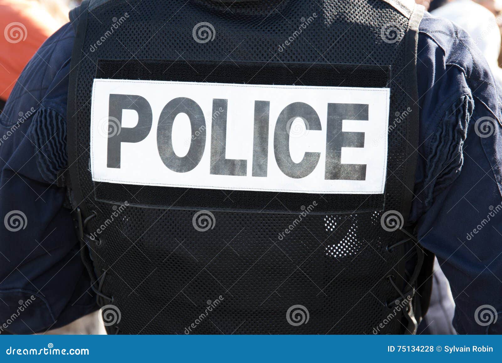Back of a Police Officer in Uniform Concept: Law & Order. Stock Photo ...