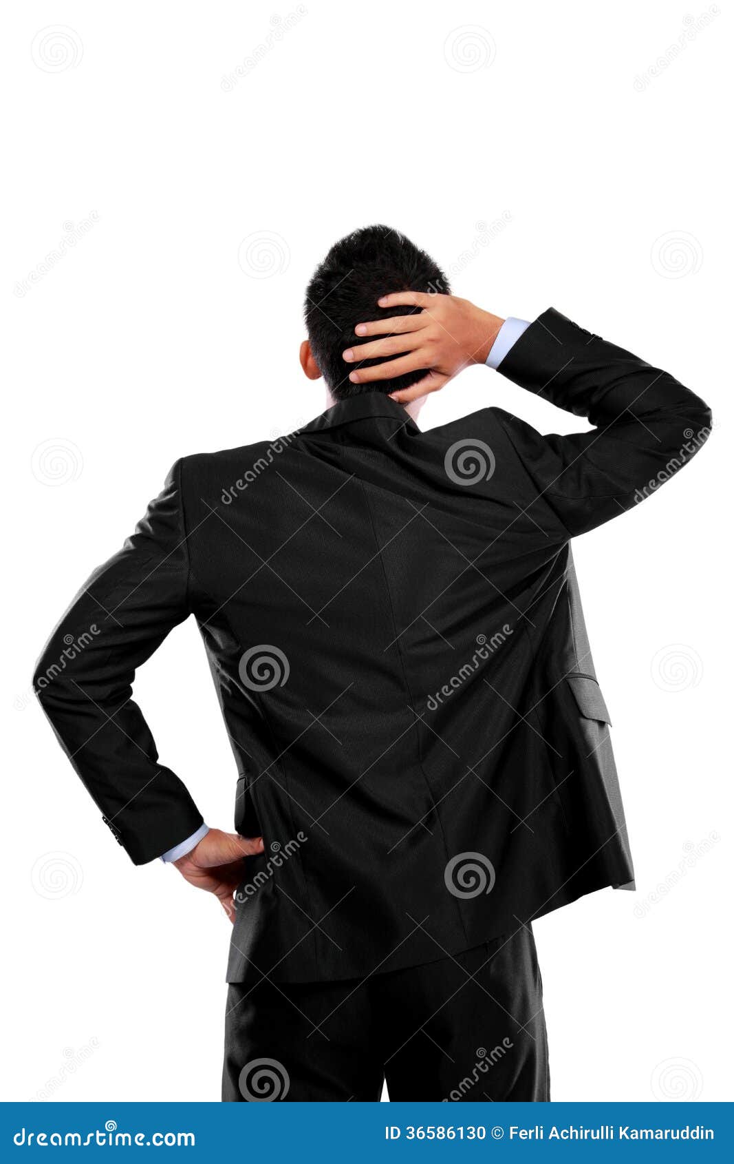 Back Pose Of Worker Operating Tablet Device Stock Photography ...