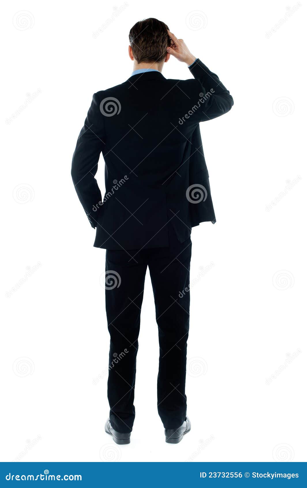 Back Pose Of Worker Operating Tablet Device Stock Photography ...