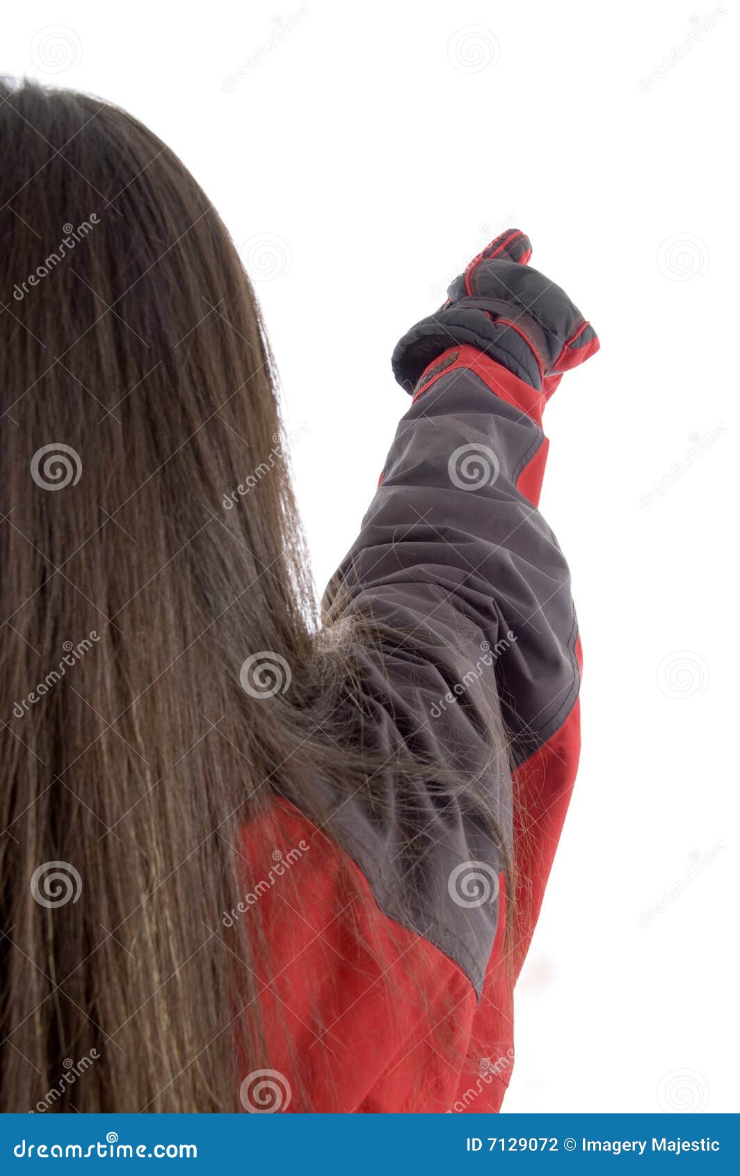 Back Pose of Female Pointing Stock Photo - Image of gesture, american ...