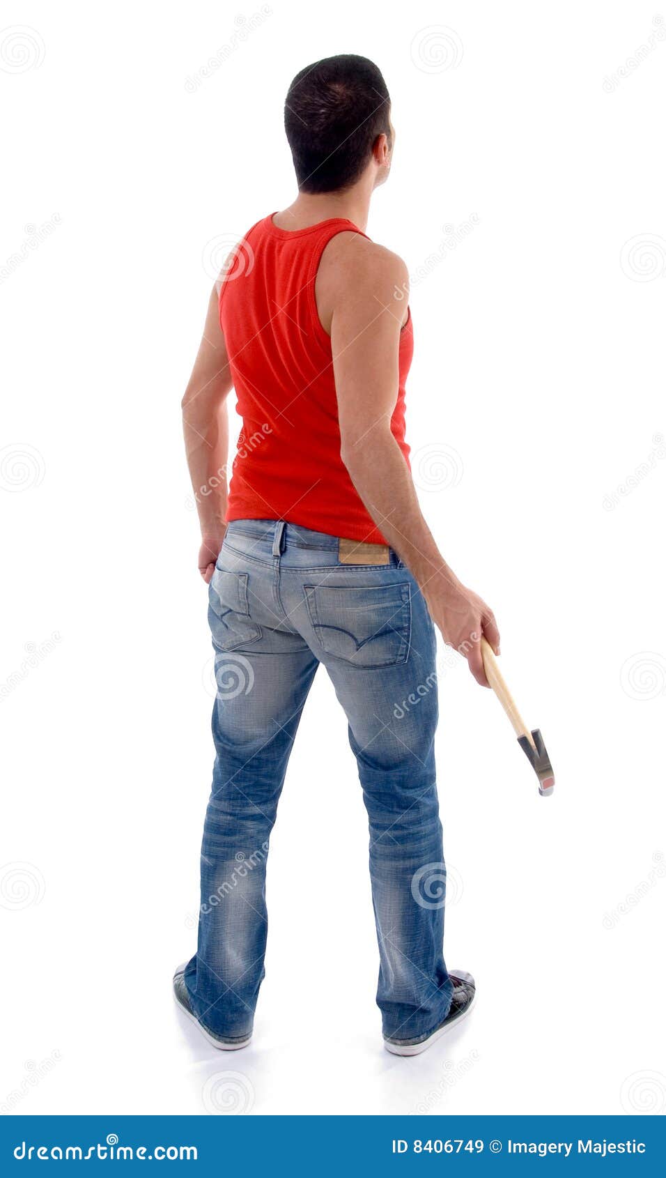 Back Pose Of Man Wishing Goodluck Royalty-Free Stock Photo ...