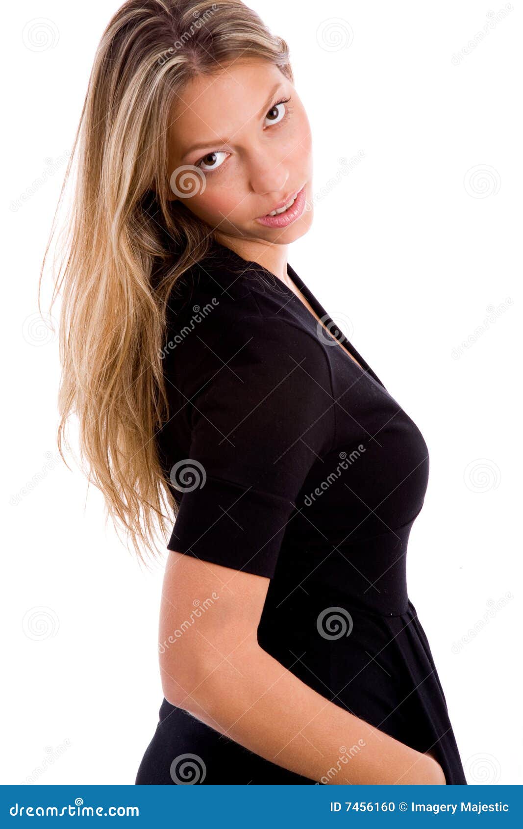 Back Pose Of Woman Looking At Camera Stock Photo - Image: 7456160