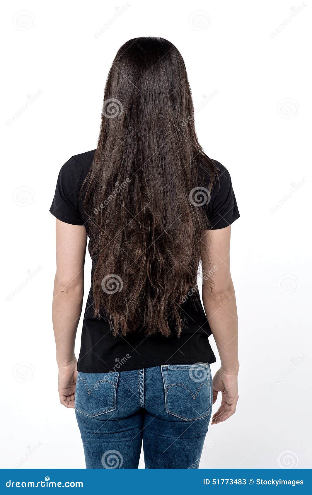 Back pose of young female stock image. Image of hispanic - 51773483
