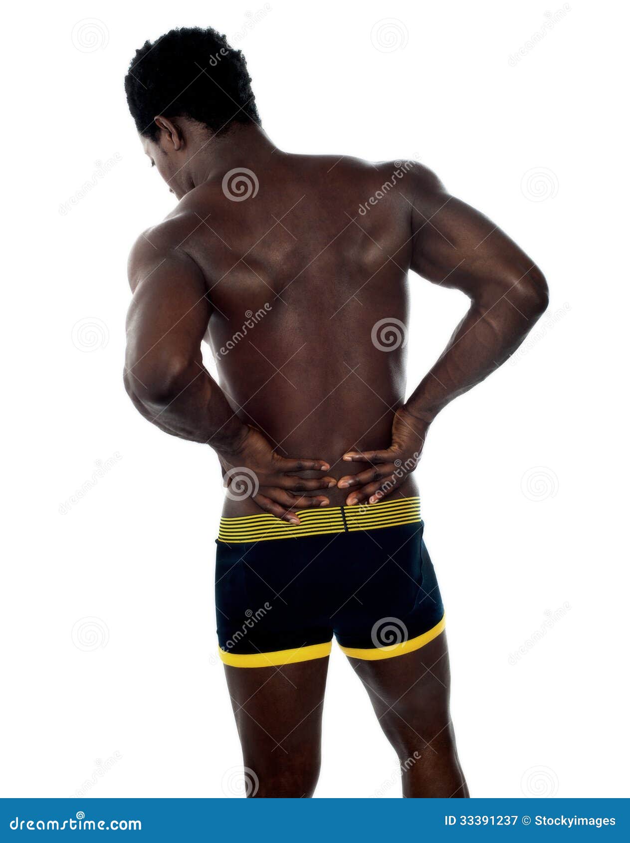 Back Pose of Young Fit Male Trainer Stock Image - Image of physical ...