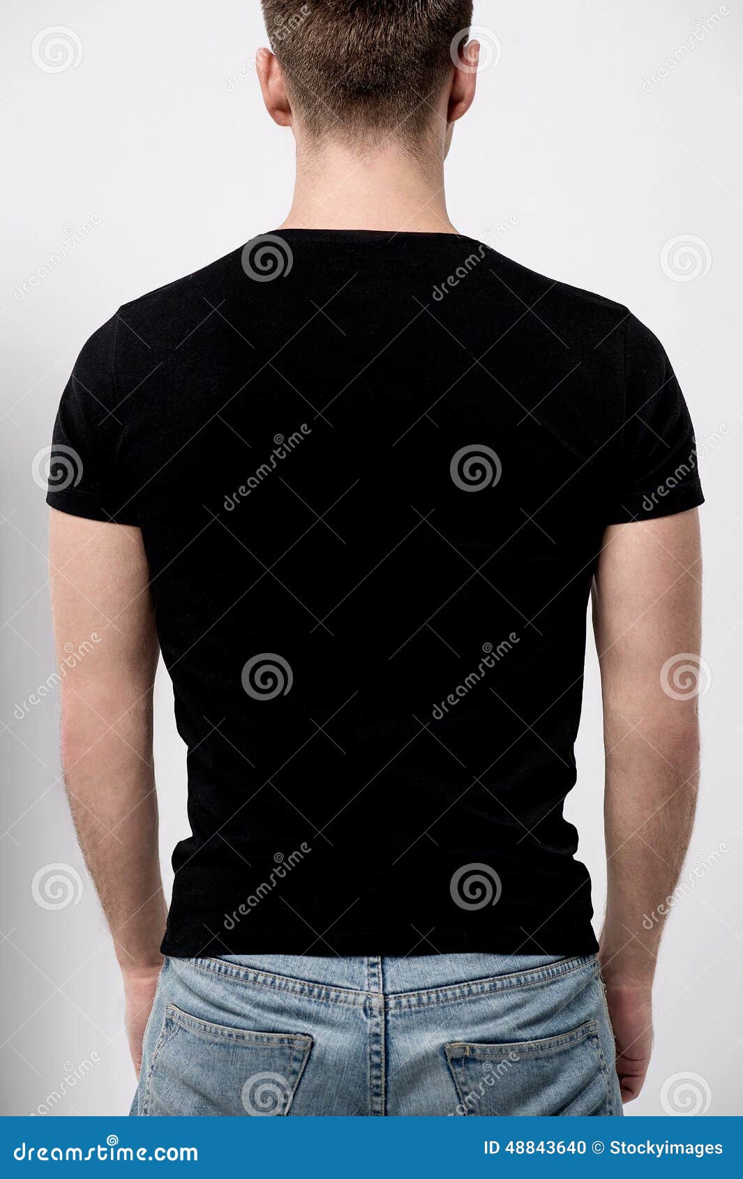 Back Pose of Young Man, Looks Ahead Stock Photo - Image of modern ...