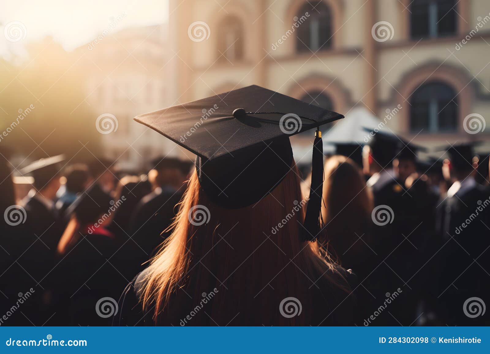 Back Profile of a College or High School Graduate Stock Illustration ...