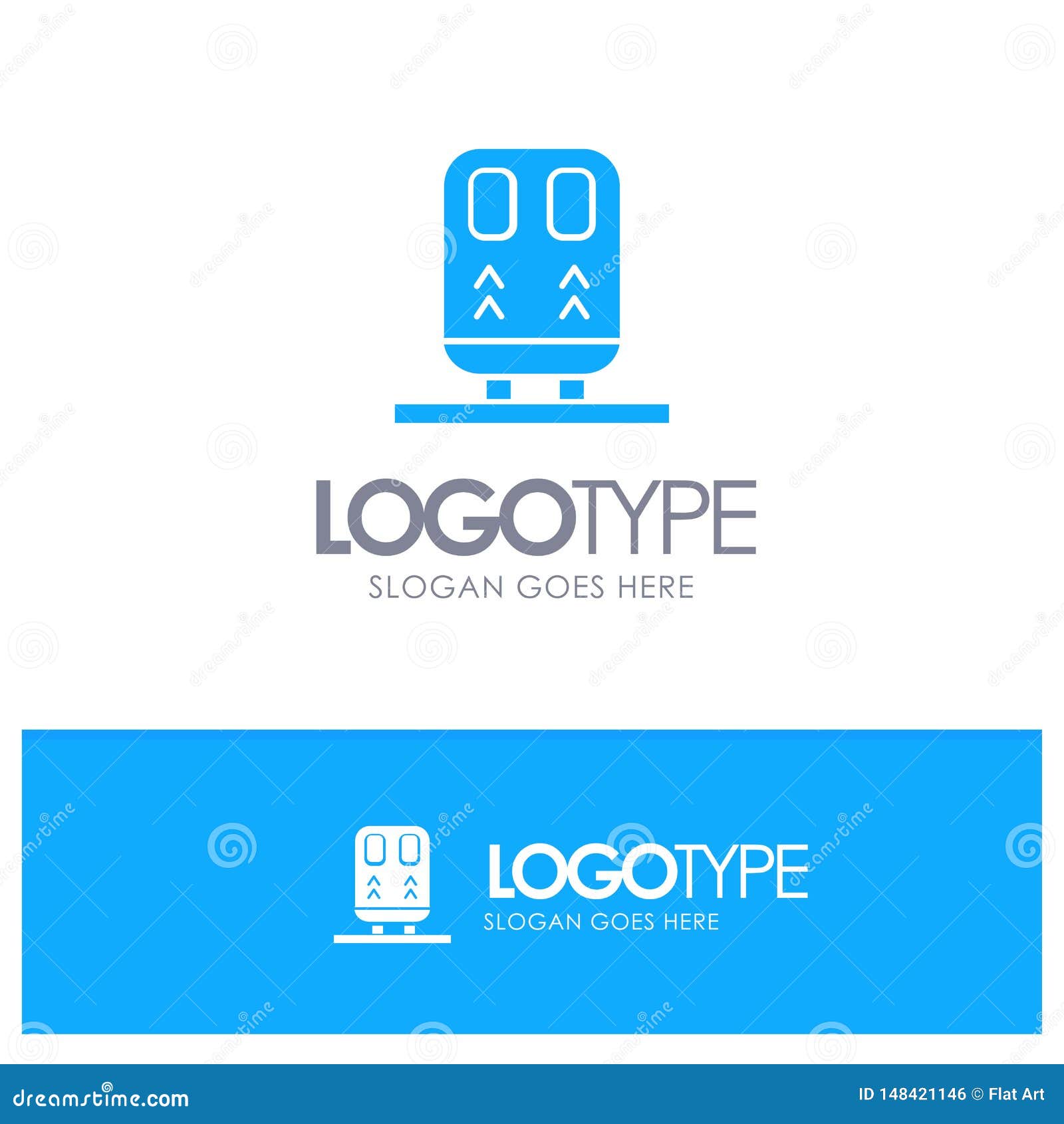 Back, Railway, Train, Transportation Blue Solid Logo with Place for ...