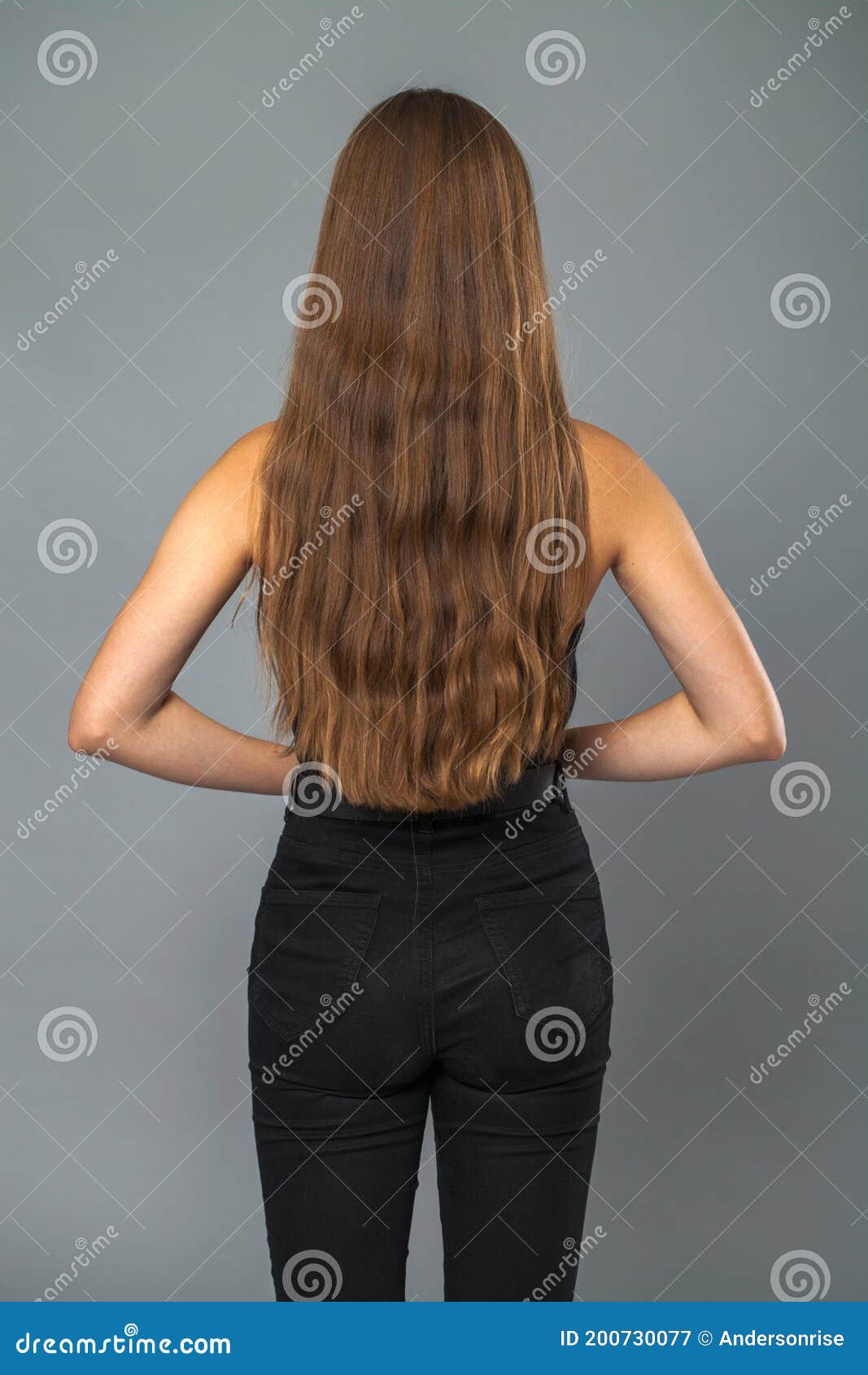 Back Rear View Brunette Hair Model Stock Image - Image of model, beauty ...