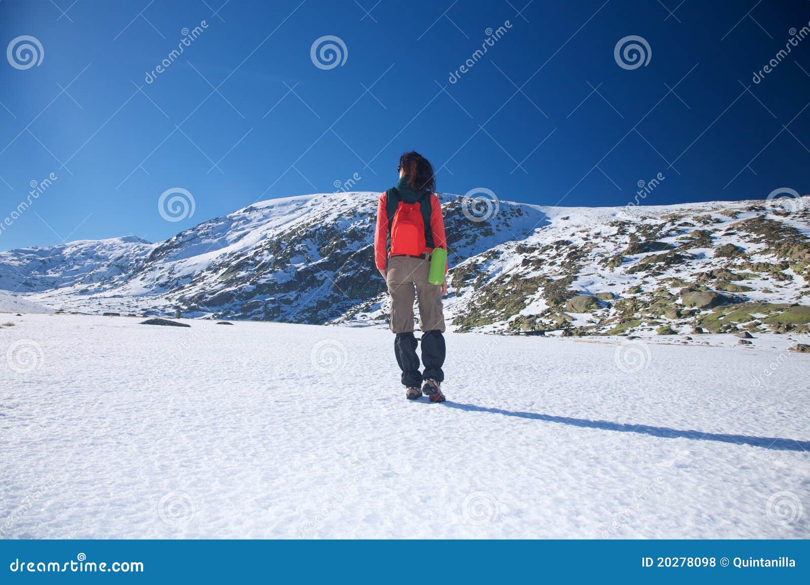 Back red hiking woman stock photo. Image of gaiter, europe - 20278098