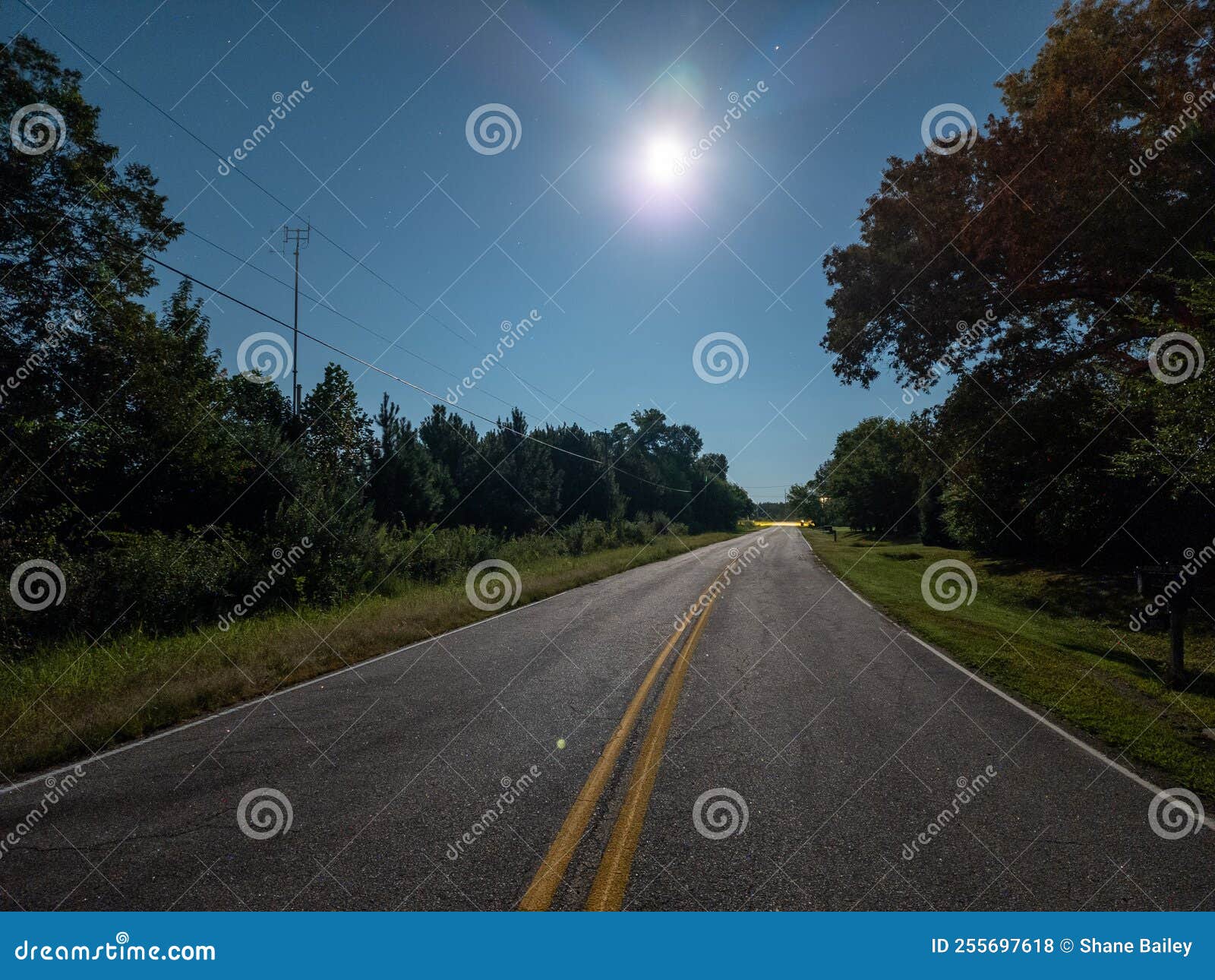 Back Road Moon Long Exposure Stock Photo - Image of moon, horizon ...
