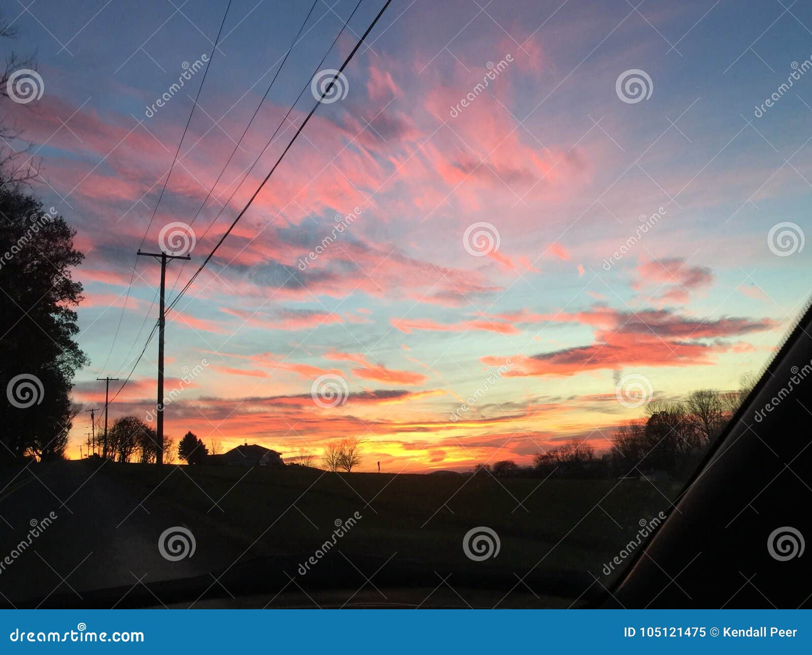 Back road sunset stock image. Image of colorful, beautiful - 105121475