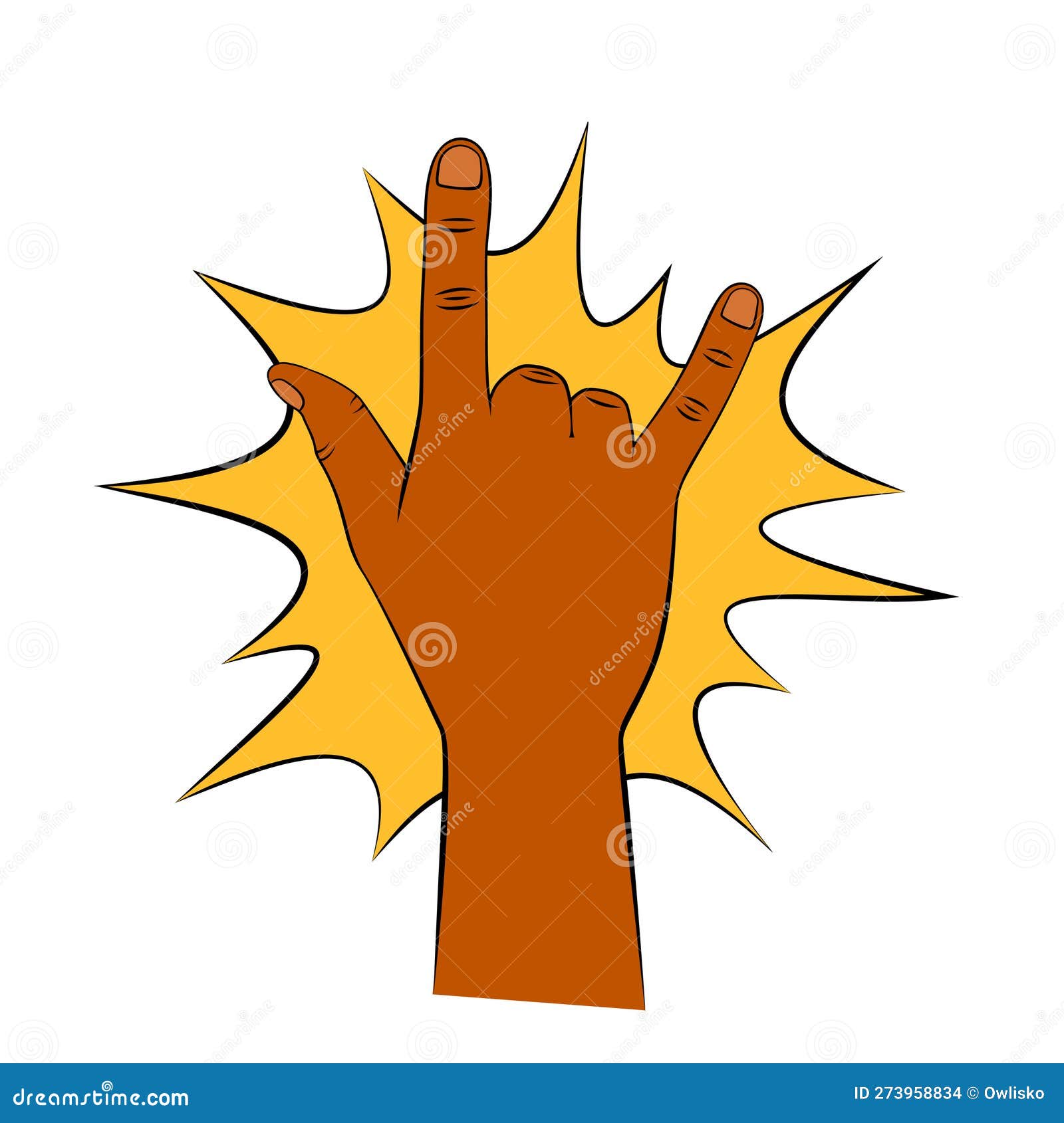 Back of Rock and Roll Hand Gesture Stock Vector - Illustration of fist ...