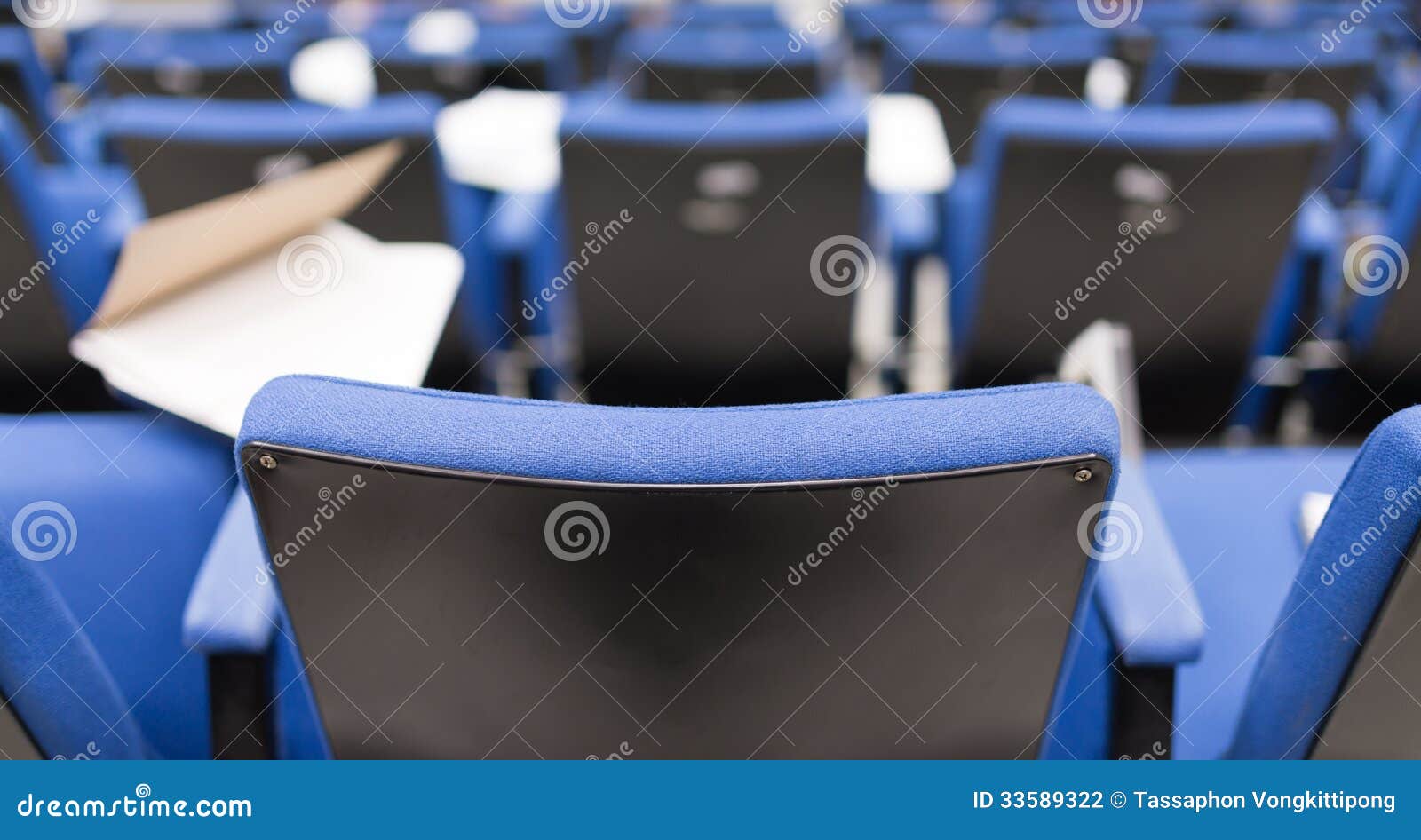 Back Row Perspective View of Lecture Chair Stock Photo - Image of ...