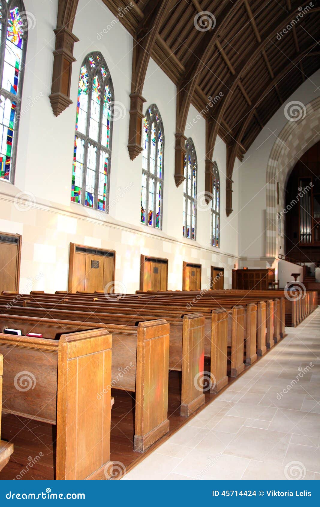 Back of Rows of Church Pews Stock Photo - Image of vertrical, positive ...