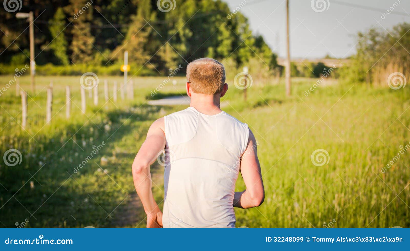 Back of running man stock image. Image of back, green - 32248099