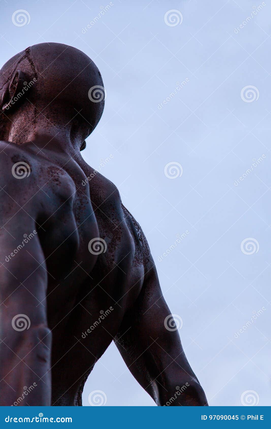 Back of Rusty Statue Man stock image. Image of perfection - 97090045