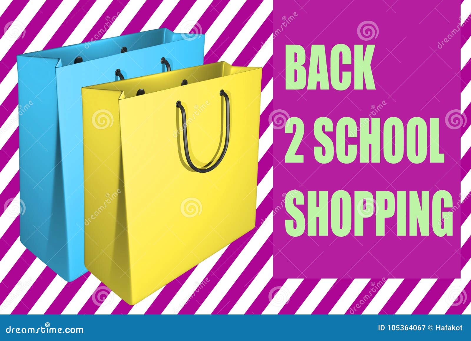 Back 2 School Shopping Concept Stock Illustration - Illustration of ...