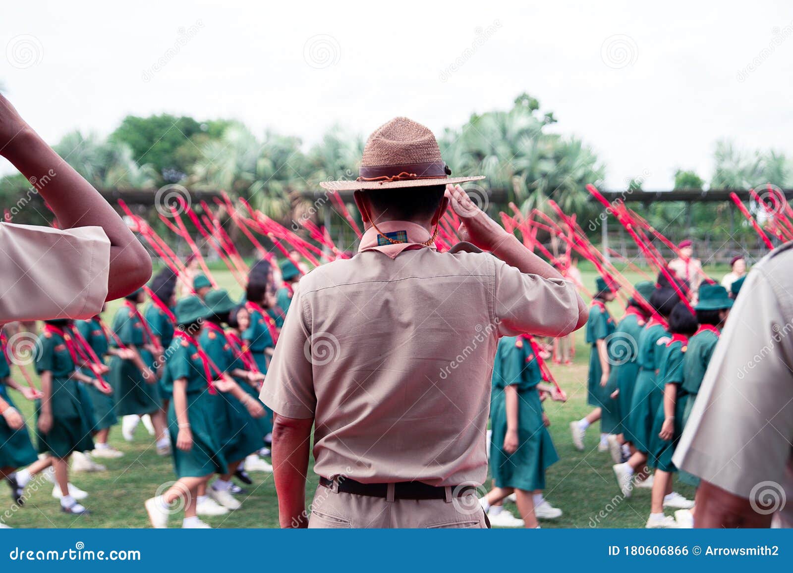 Back of Scout Master Show Respect Editorial Photo - Image of nature ...