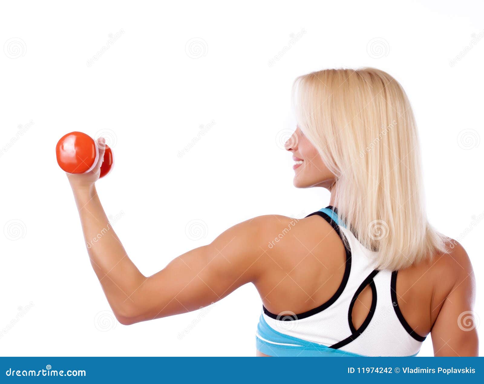 Back of blond sportswoman stock photo. Image of muscular - 11974242