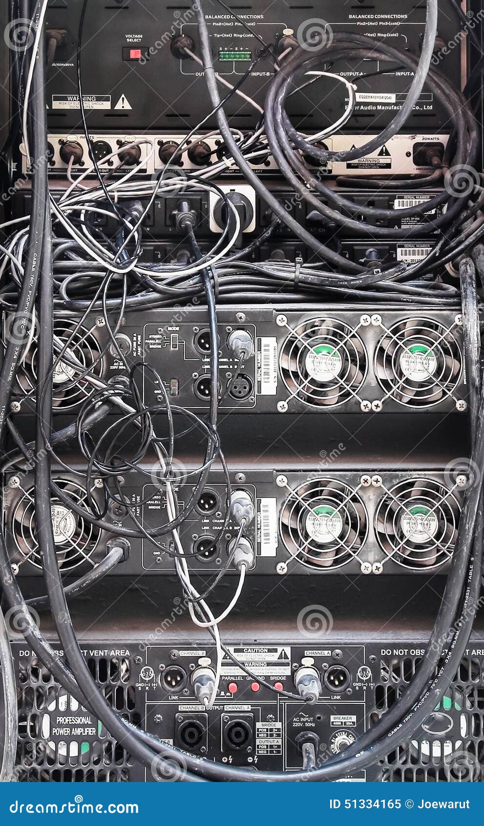 Back side of amplifier stock image. Image of rack, amplifier - 51334165
