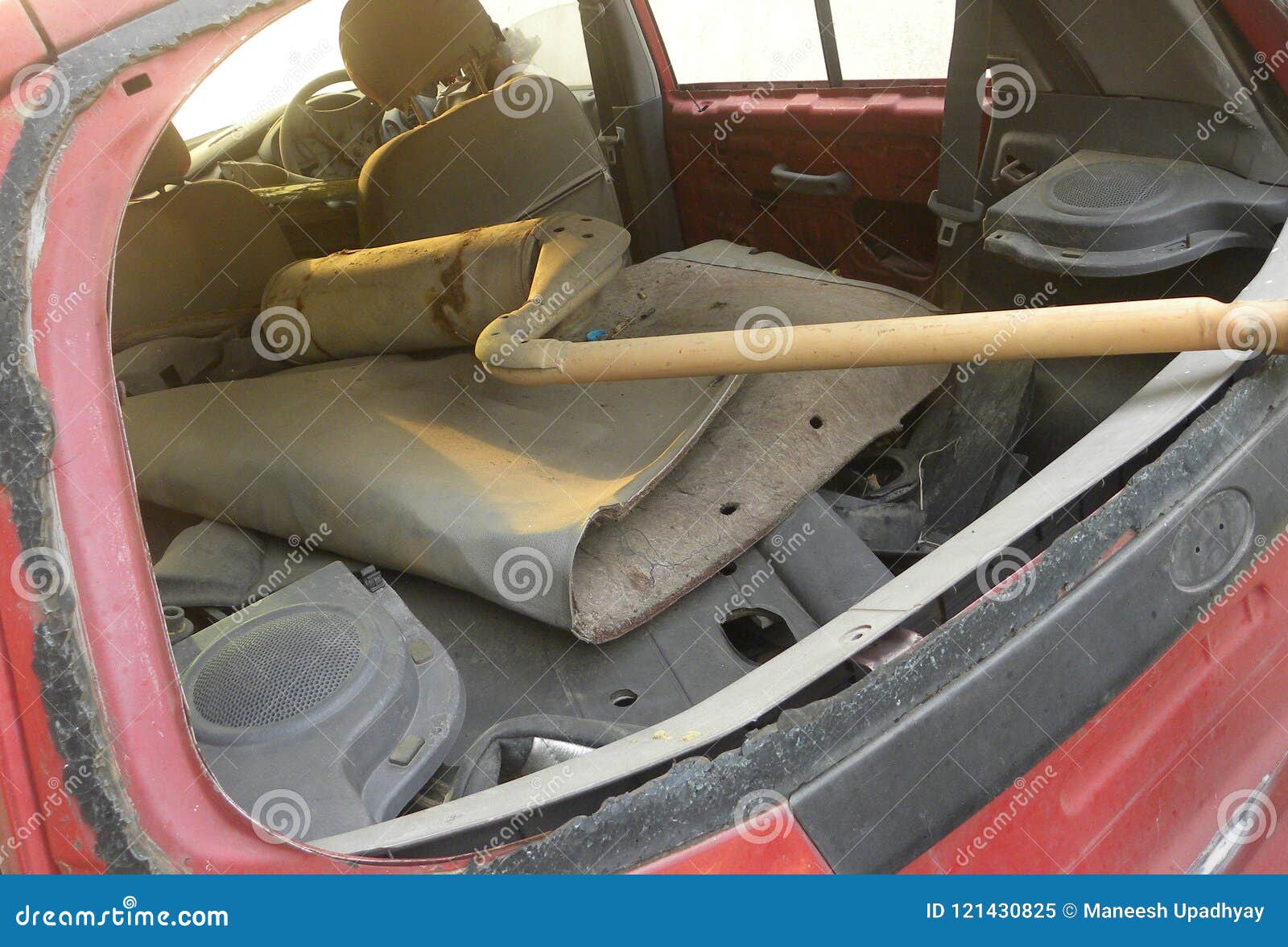 Back Side of Broken Down Car Stock Image - Image of derelict, closeup ...