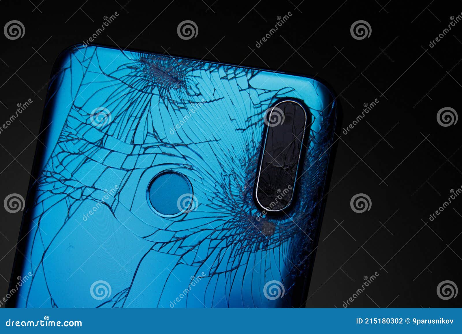 The Back Side of a Broken Phone. Spoiled Smartphone Camera Stock Photo ...