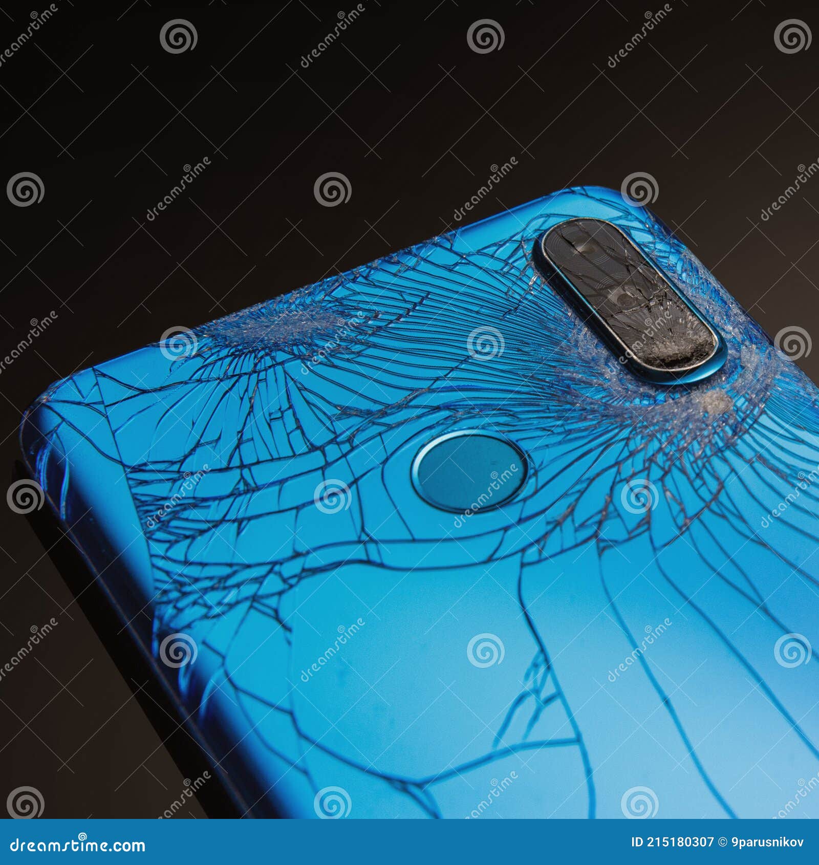 The Back Side of a Broken Phone. Spoiled Smartphone Camera Stock Image ...